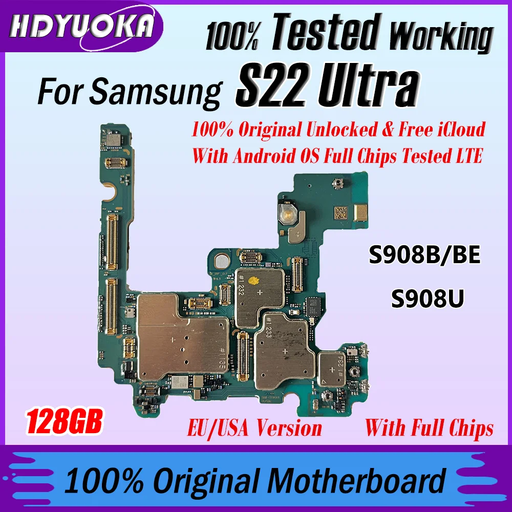 Placa base para Samsung Galaxy S22 Ultra S908B S908B/BE S908U, placa ...