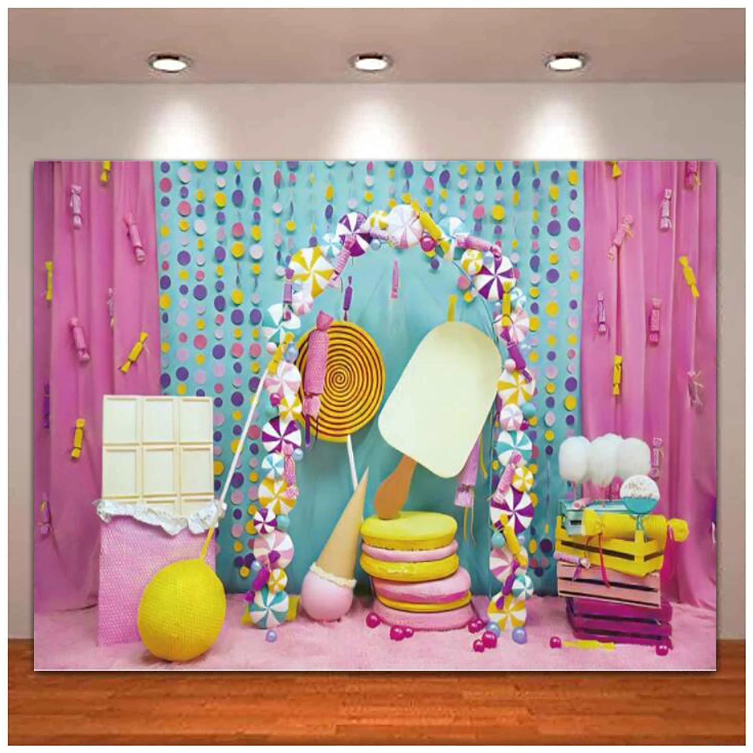 Candy Sweets Photo Background | Candyland Birthday Backdrop | Backdrop ...