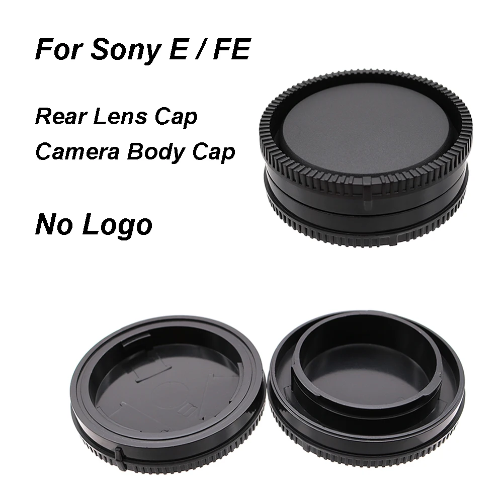 For-Sony-E-FE-mount-Lens-Rear-Cap-Camera-Body-Cap-No-Logo-Plastic-Black ...