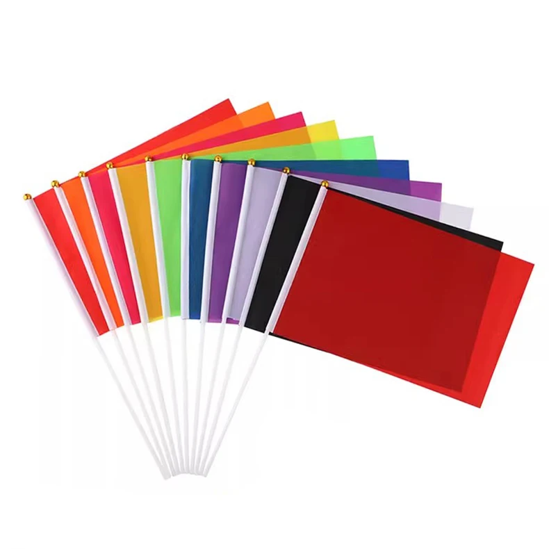 White-red-green-yellow-solid-color-hand-waving-flag-14-21cm-solid-color ...