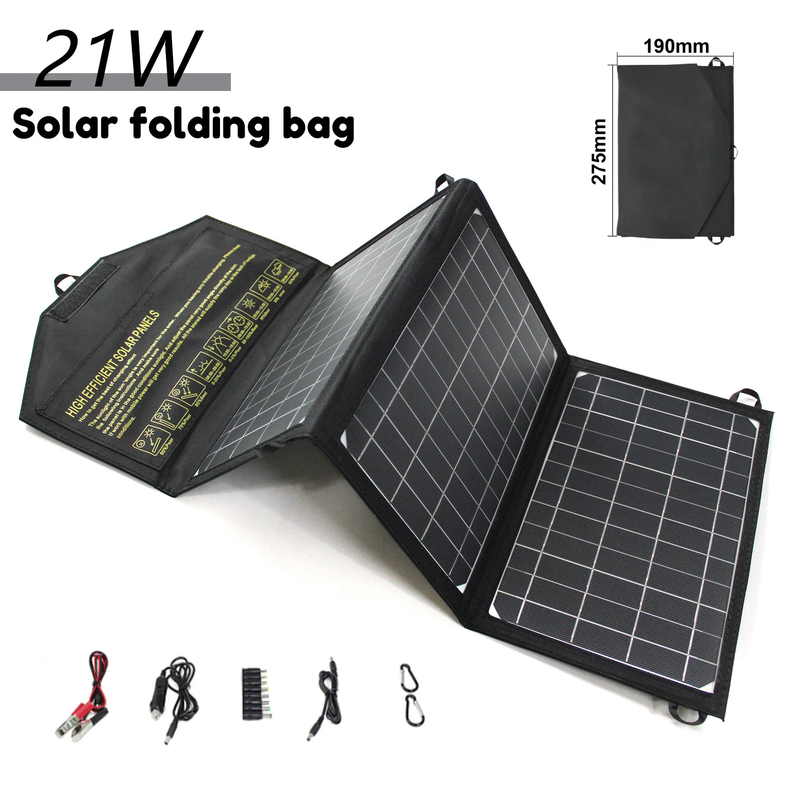 21W-60W-Foldable-Solar-Panel-Portable-Fast-Charging-2-USB-Port-Charger ...