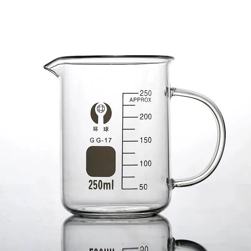 Vaso de vidrio de borosilicato alto para laboratorio, vaso de medición ...