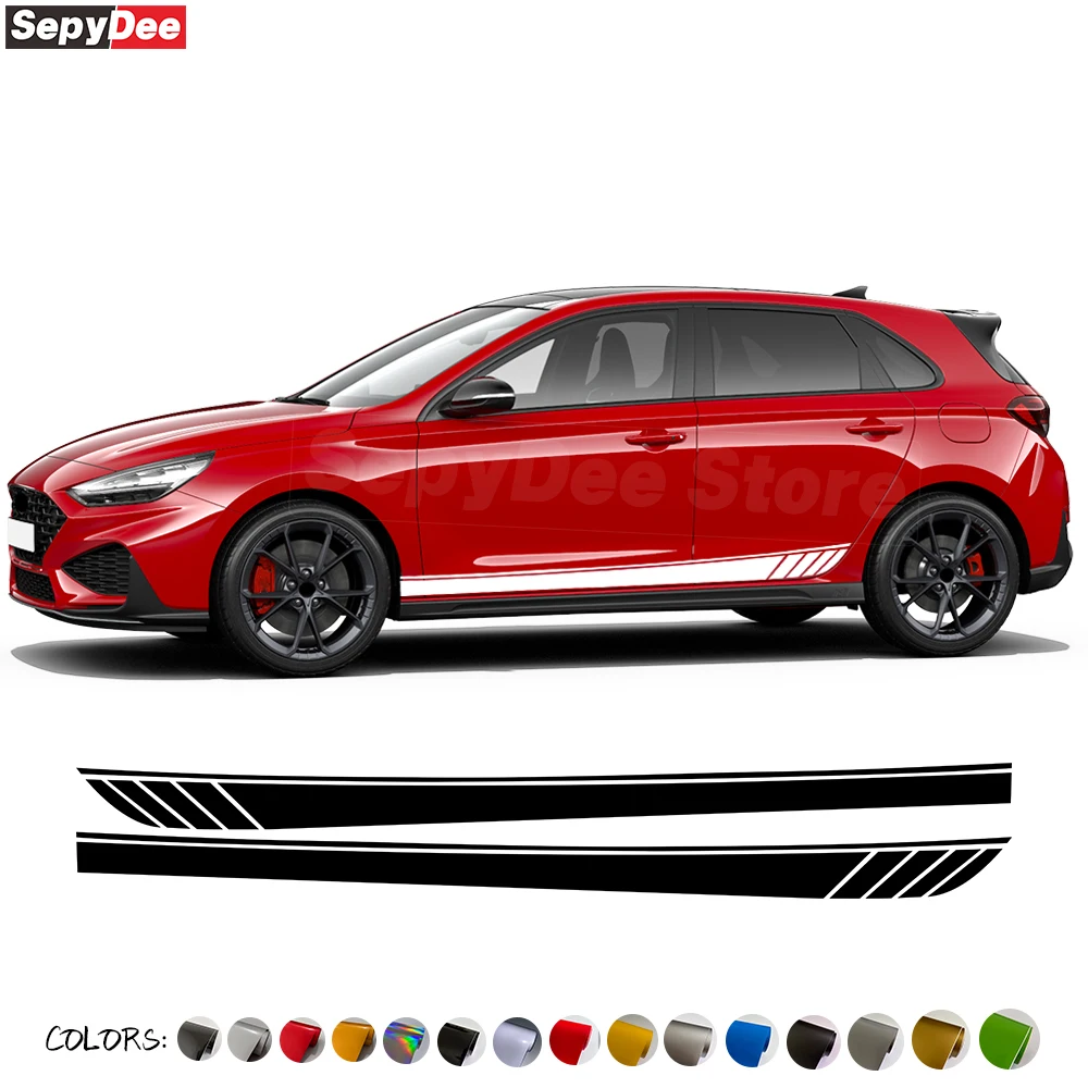 2-Pcs-Car-Door-Side-Skirt-Sticker-For-Hyundai-i30-i30n-Body-Long ...