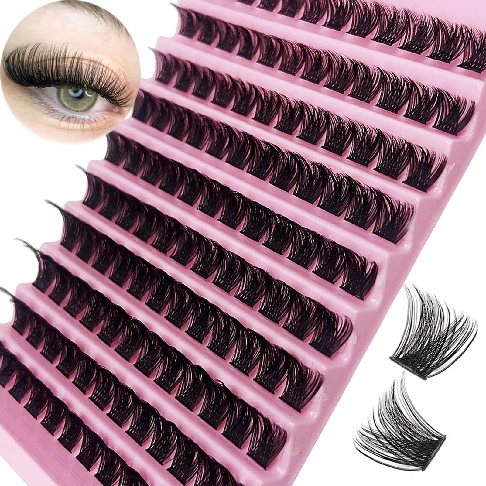 MJ Lash Clusters 120pcs Cluster Lashes 8-16mm Individual Lashes Natural ...