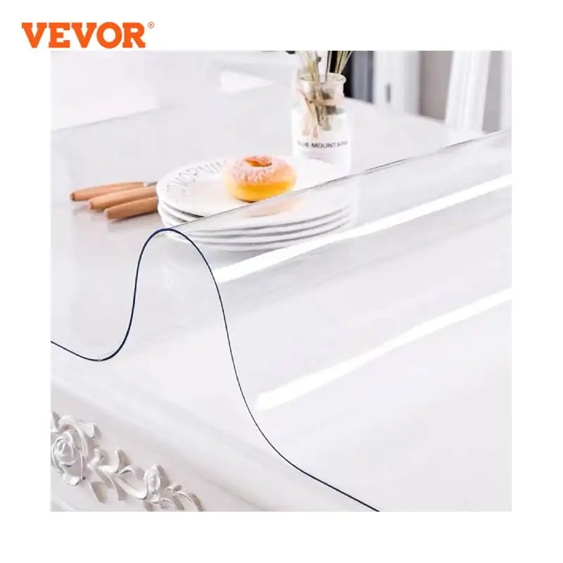 VEVOR 1,5mm 2mm PVC Tisch Tuch Transparent Klar Schreibtisch Abdeckung ...