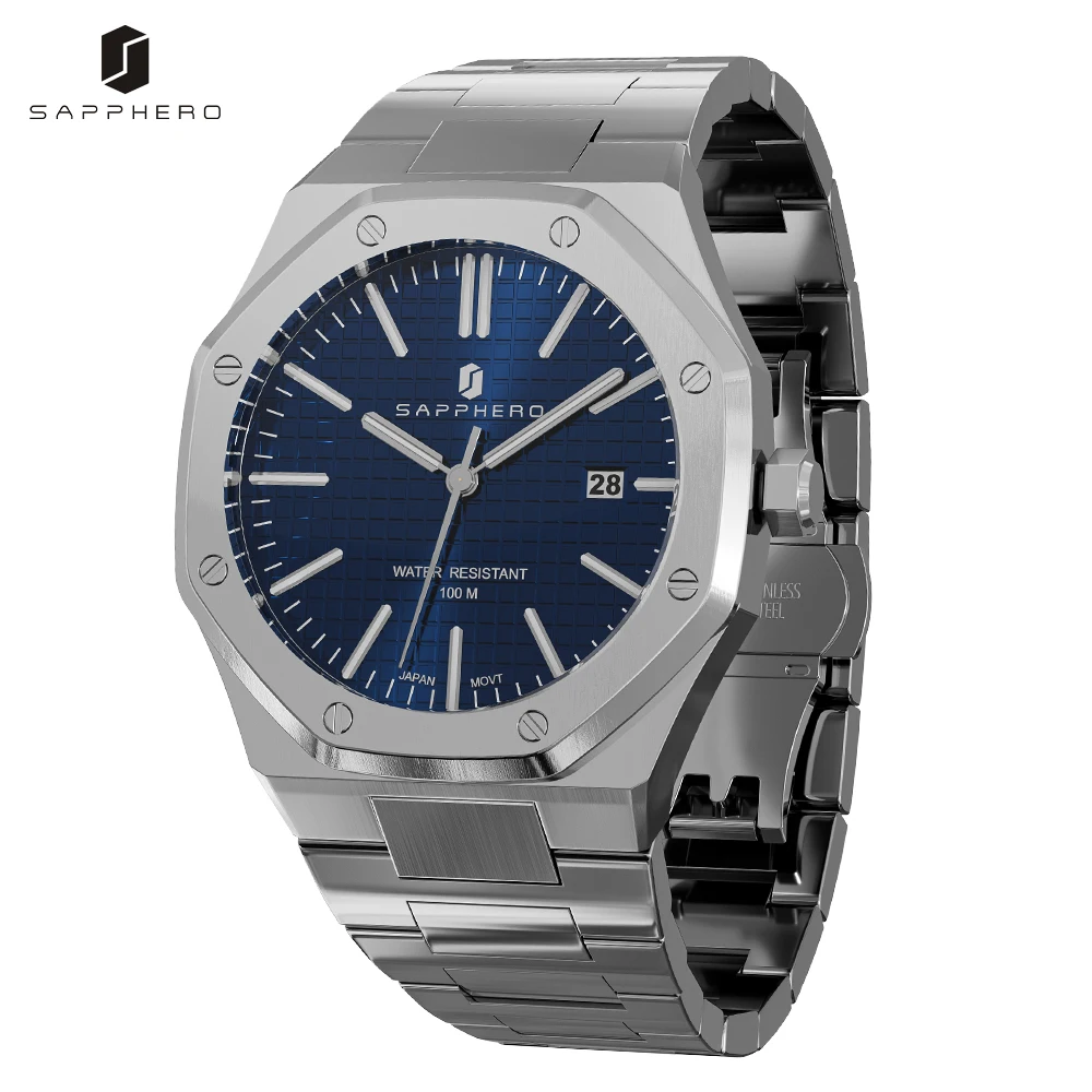 SAPPHERO-New-Luxury-Watch-for-Men-Octagon-Design-100M-Waterproof-Mens ...