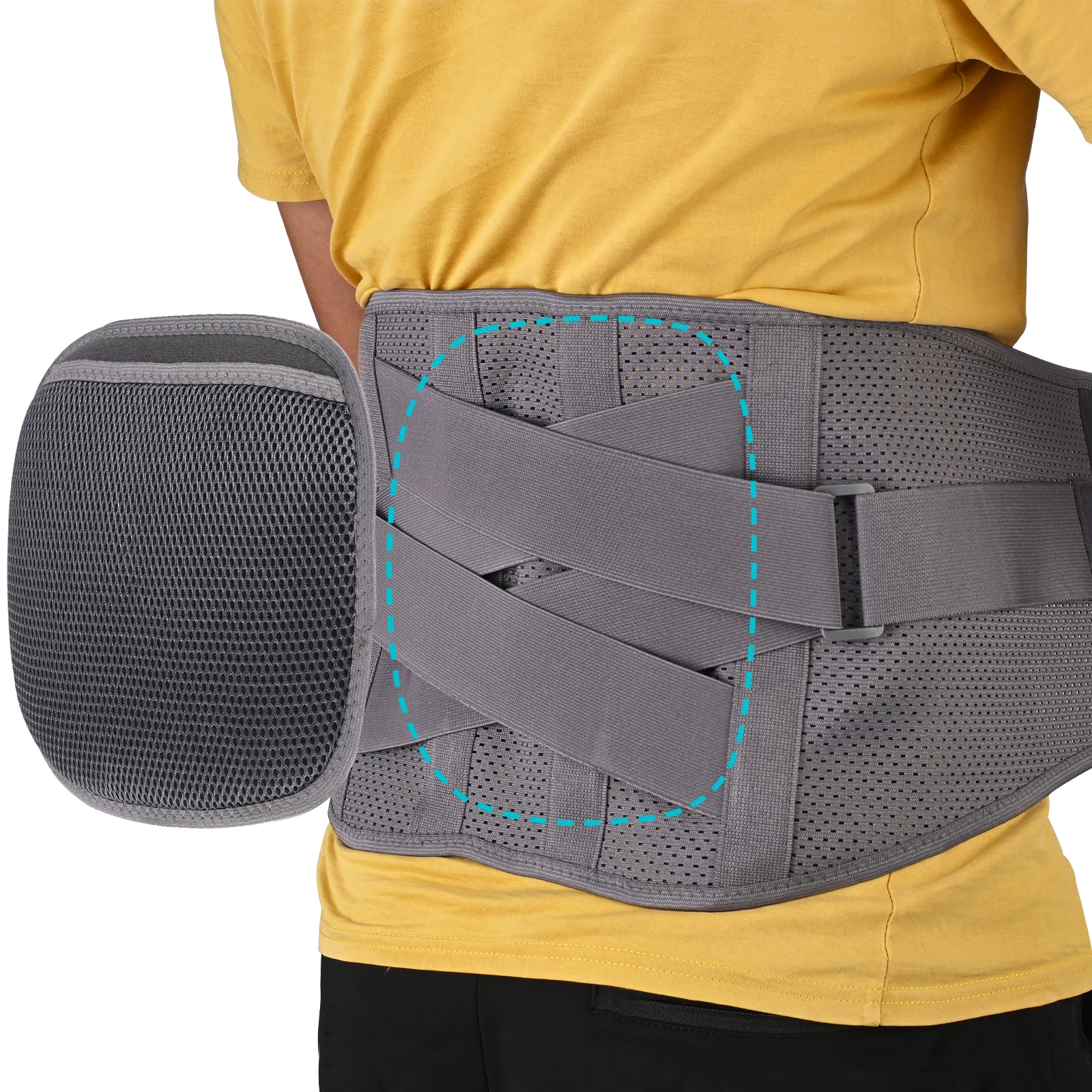 Decompression Lumbar Back Belt Waist Band Lower Back Support Brace Disc ...