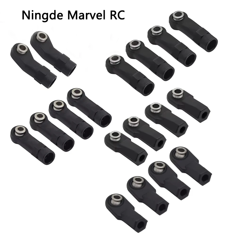 10 Plastic M4 Rod End Connectors (Straight and Bent) for 1/10 RC ...