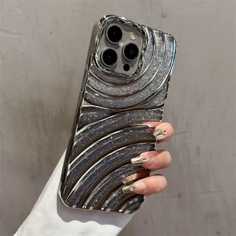 Gradient-Glitter-Electroplate-Hollow-Out-Water-Ripple-Phone-Case-For ...