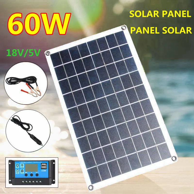 Kit de Panel Solar de 60W y 18V, controlador de placa de células ...