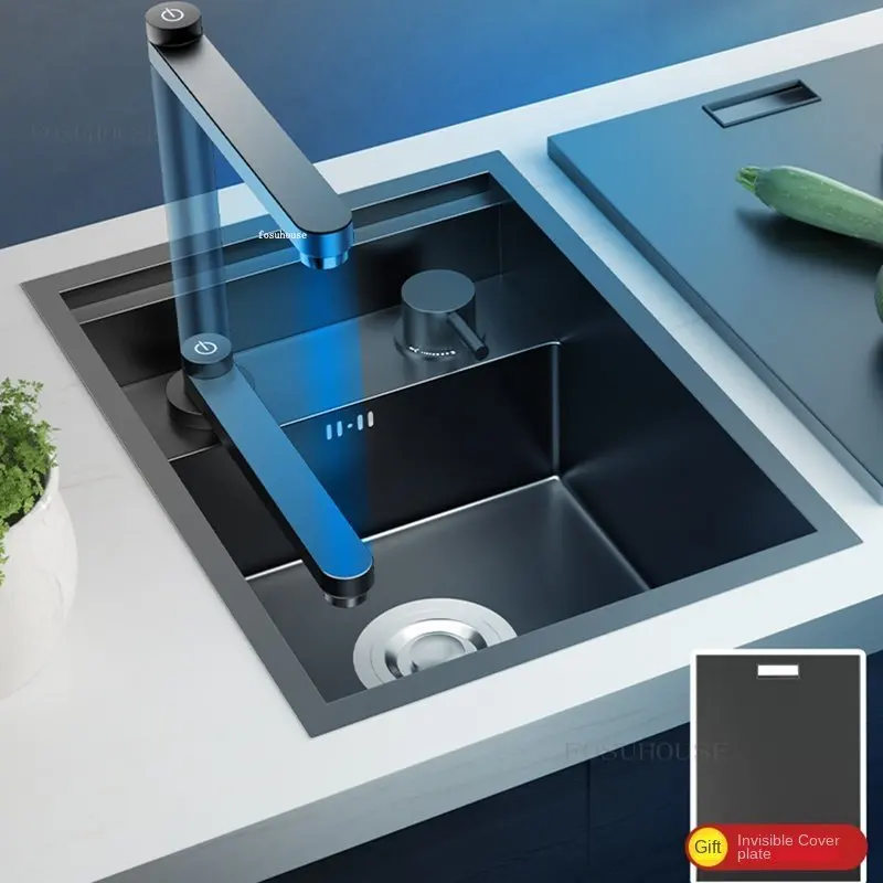 304-Stainless-Steel-Kitchen-Sinks-Hidden-Washbasin-Household-Bar ...