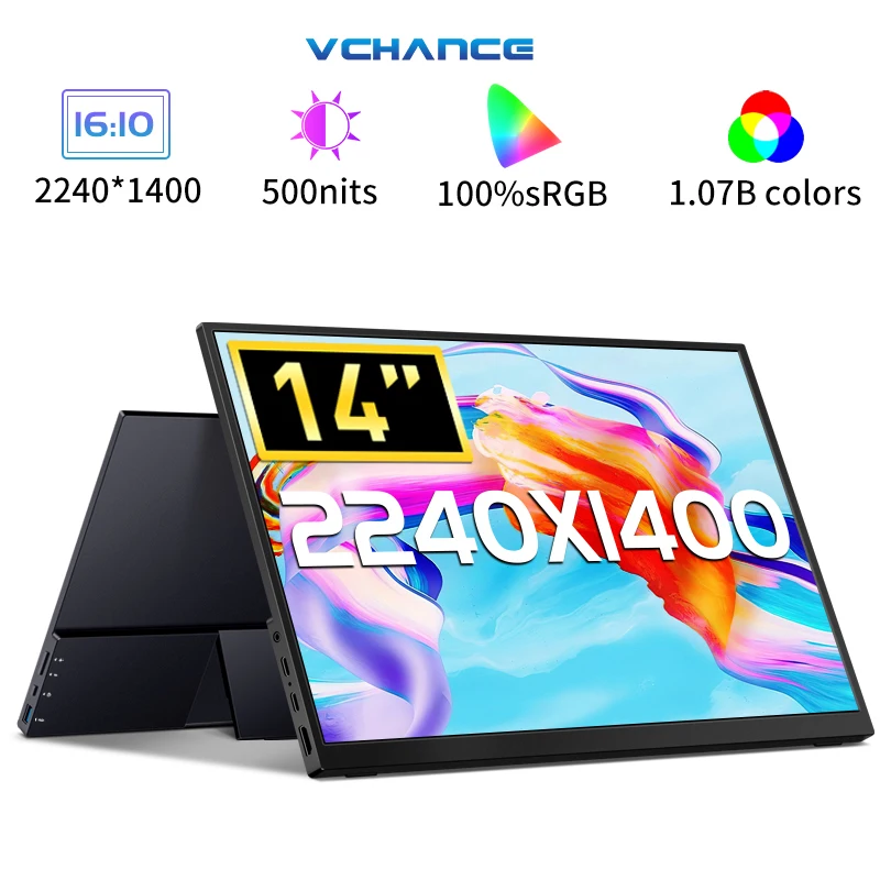 VCHANCE-14-Portable-Monitor-QHD-Metal-Frame-2240-1400p-16-10-100-DCI-P3 ...