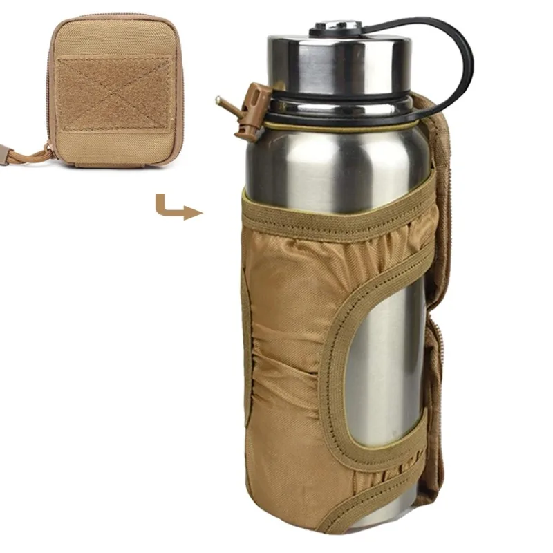 LUC Tactical Molle Water Bottle Pouch Foldable Kettle Holder Bag ...