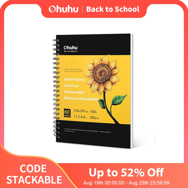 Ohuhu-Spiral-Bound-Marker-Pad-for-Alcohol-Markers-Art-Sketchbook ...