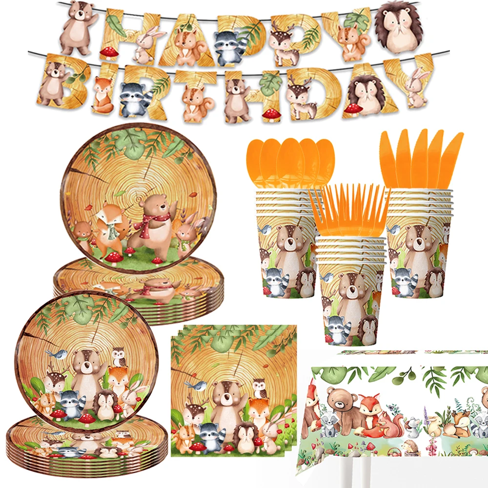 Forest-Animal-Theme-Children-s-Birthday-Party-Decoration-Disposable ...