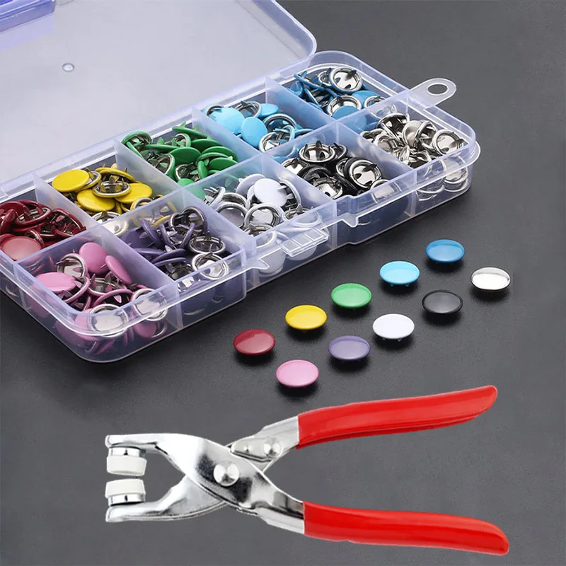 50/100 Metal Prong Snap Button Hollow Press Prong Fastener Studs with ...