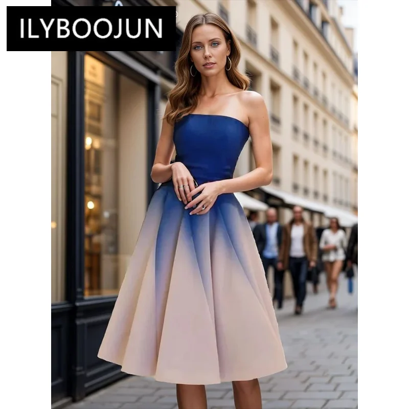 Colorblock-Slimming-Dresses-For-Women-2024-Luxury-Brand-Strapless ...