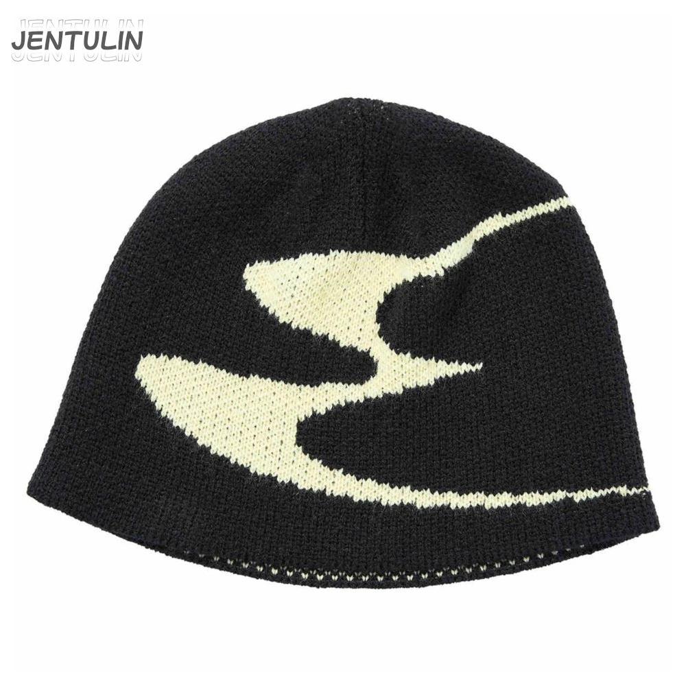 Men Beanies Knit Y2k Hip Hop Graphic Cap Streetwear Winter Goth Vintage ...