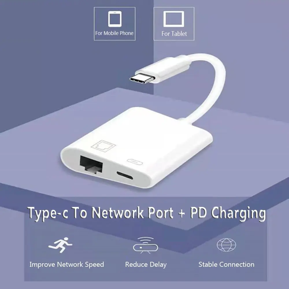 Connection-Mobile-Phone-Adapter-Type-C-to-RJ45-Port-Ethernet-Converter ...