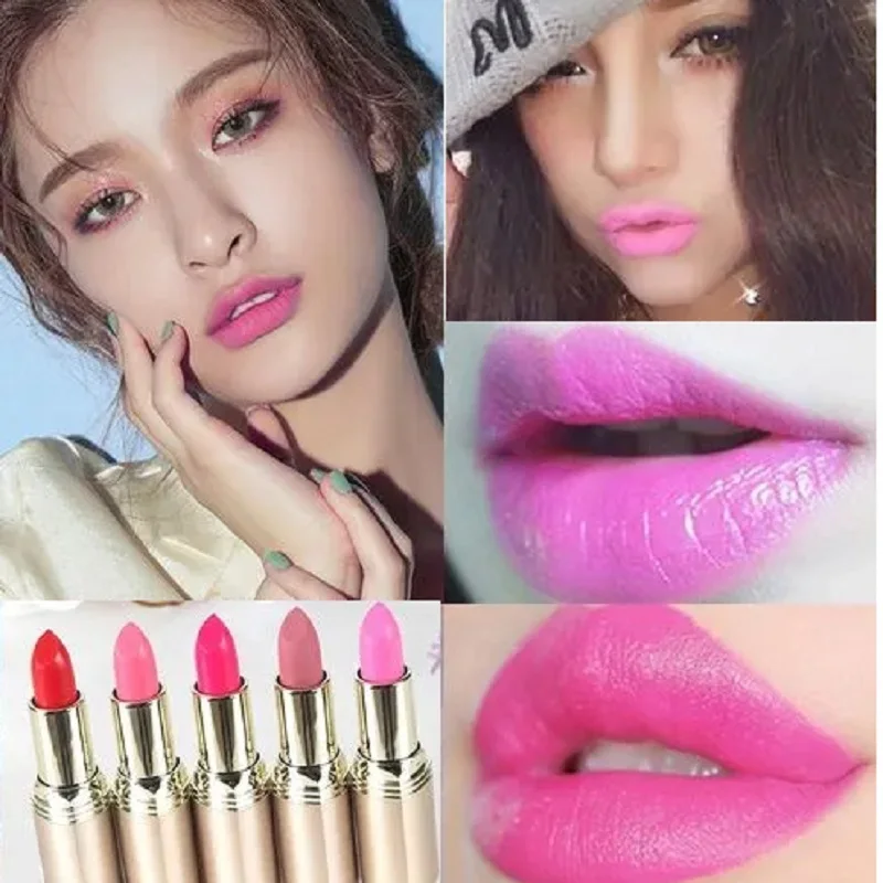 Pink Matte Lipstick Waterproof 24 hours Long Lasting Red Lipsticks ...