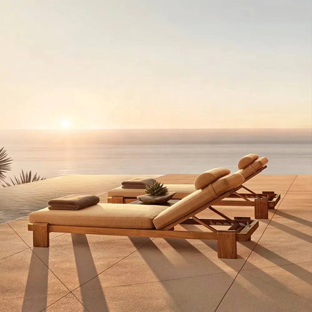 Teak Sun Lounger Comfortable Outdoor Spaces and Poolside Leisure ...