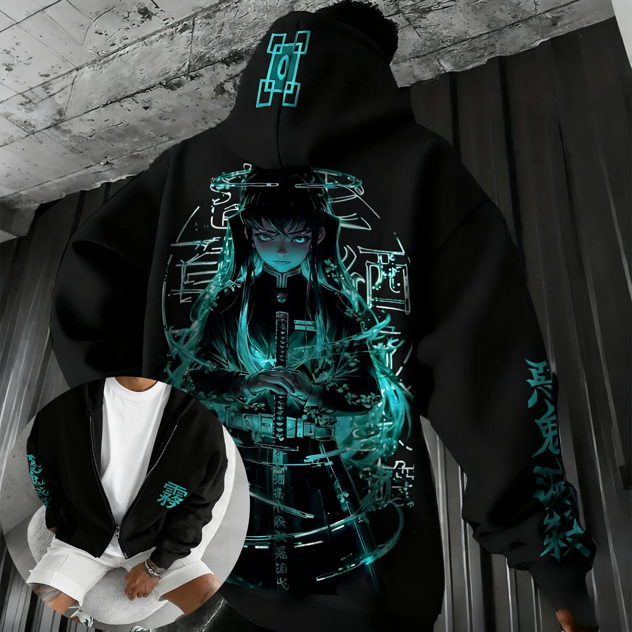 Demon Slayer Anime Zipper Hoodie Unisex Spring/Summer New Tokitou ...