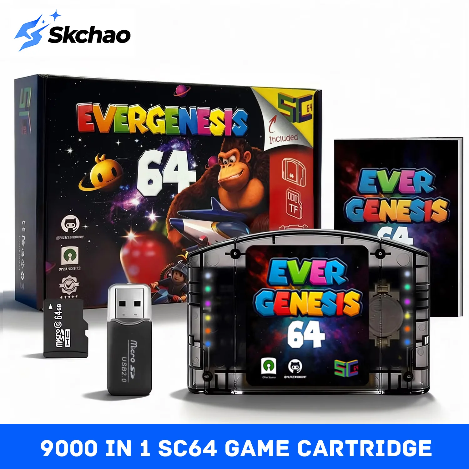 9000 in 1 SC64 Flash Cart N64 Open Source Game Card 64 Video Game ...