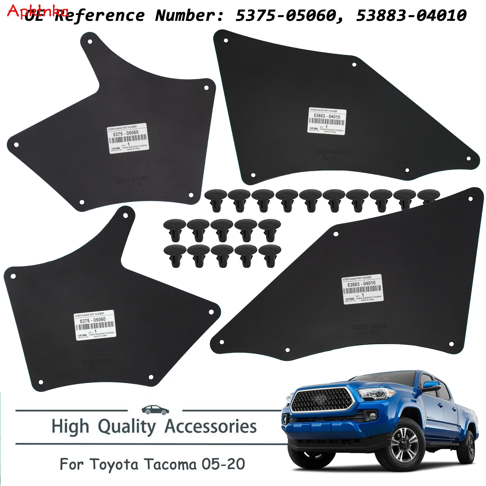 Apktnka Fender Liners Splash Shield For Toyota Tacoma 2005-2023 Apron ...