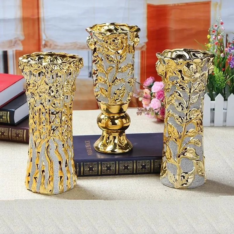 30CM-Luxury-Europe-Gold-Ceramic-Vase-Home-Decor-Creative-Design ...