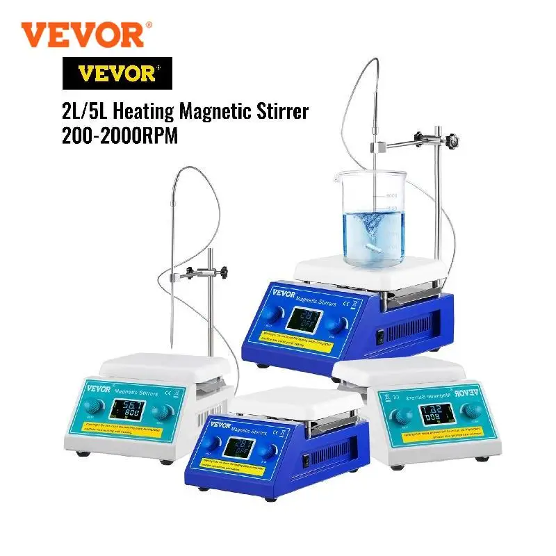 VEVOR-2L-5L-Magnetic-Stirrer-Hot-Plate-Drink-Agitator-Vortex-Mixer ...