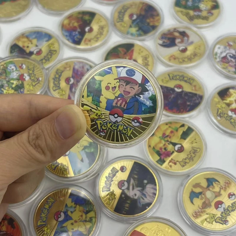 Moneda-conmemorativa-de-Pok-mon-Pikachu-moneda-de-oro-Charizard-Mewtwo ...