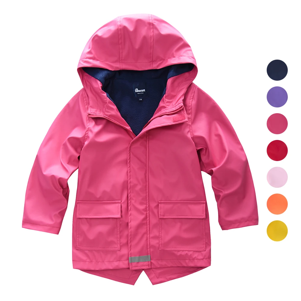 3-10T-Kids-Girls-Rain-Jackets-Spring-Waterproof-Coats-Full-Sleeves-PU ...