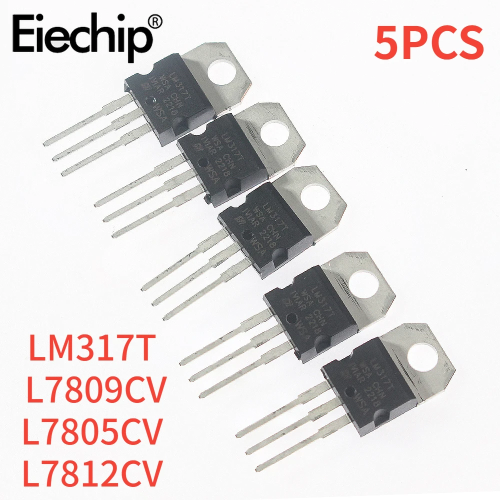 5PCS-Voltage-Regulator-LM317T-L7805CV-L7809CV-L7812CV-1-5A-TO220 ...