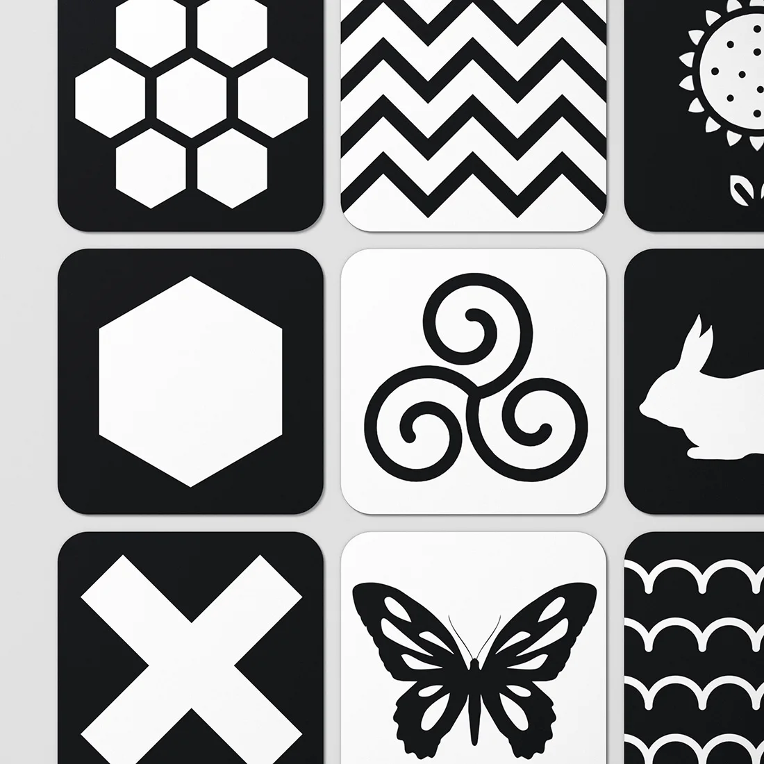 Black And White Geometric Shapes For Infants