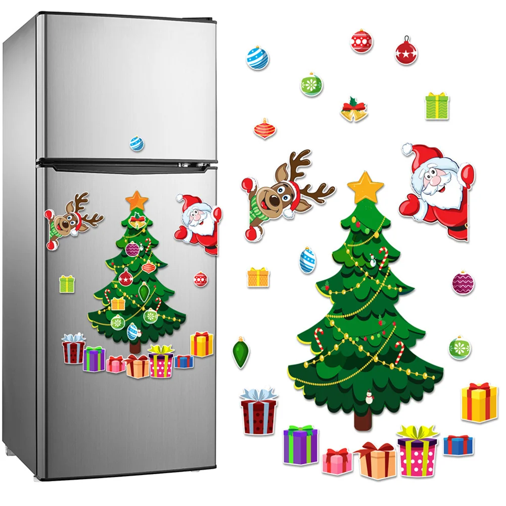 Christmas-Fridge-Magnet-Decoration-Stickers-Santa-Reindeer-Xmas-Tree ...