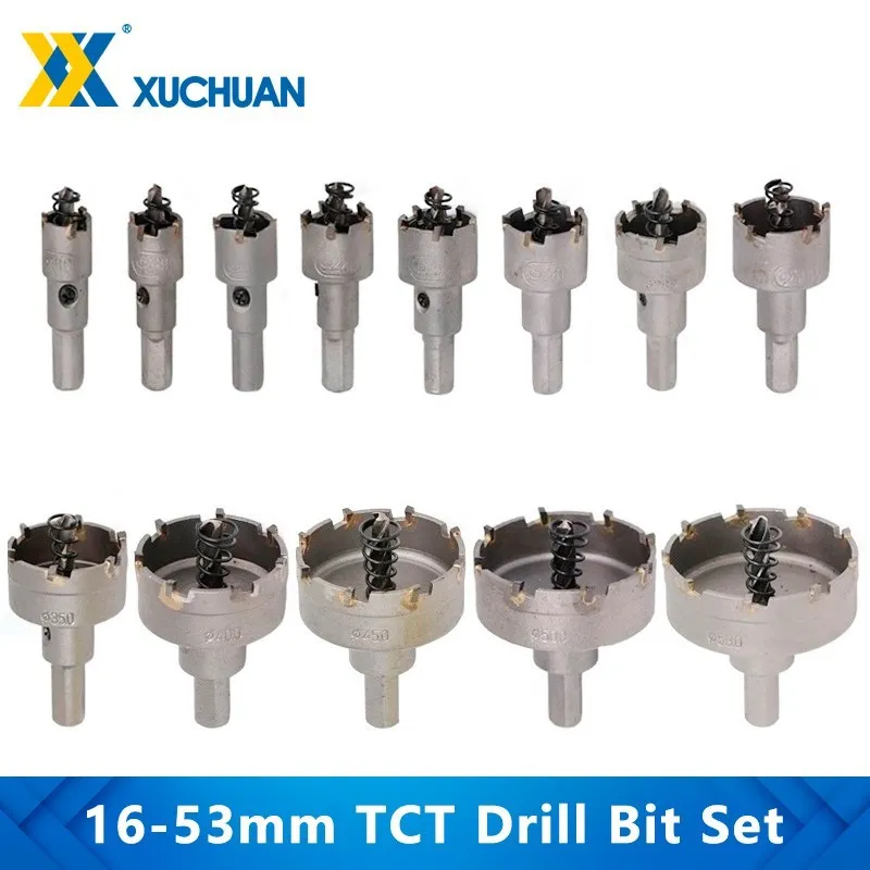 Hole Cutter Drill Set 6-13pc TCT Drill Bit 16-53mm Hole Saw Cutter ...
