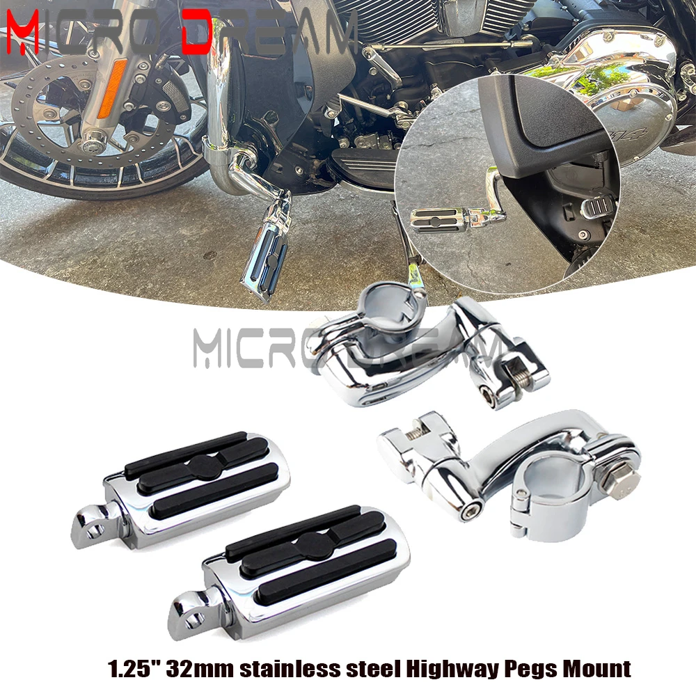 For-Harley-32mm-1-1-4-Motorcycle-Engine-Guard-Crash-Bar-Footrest ...