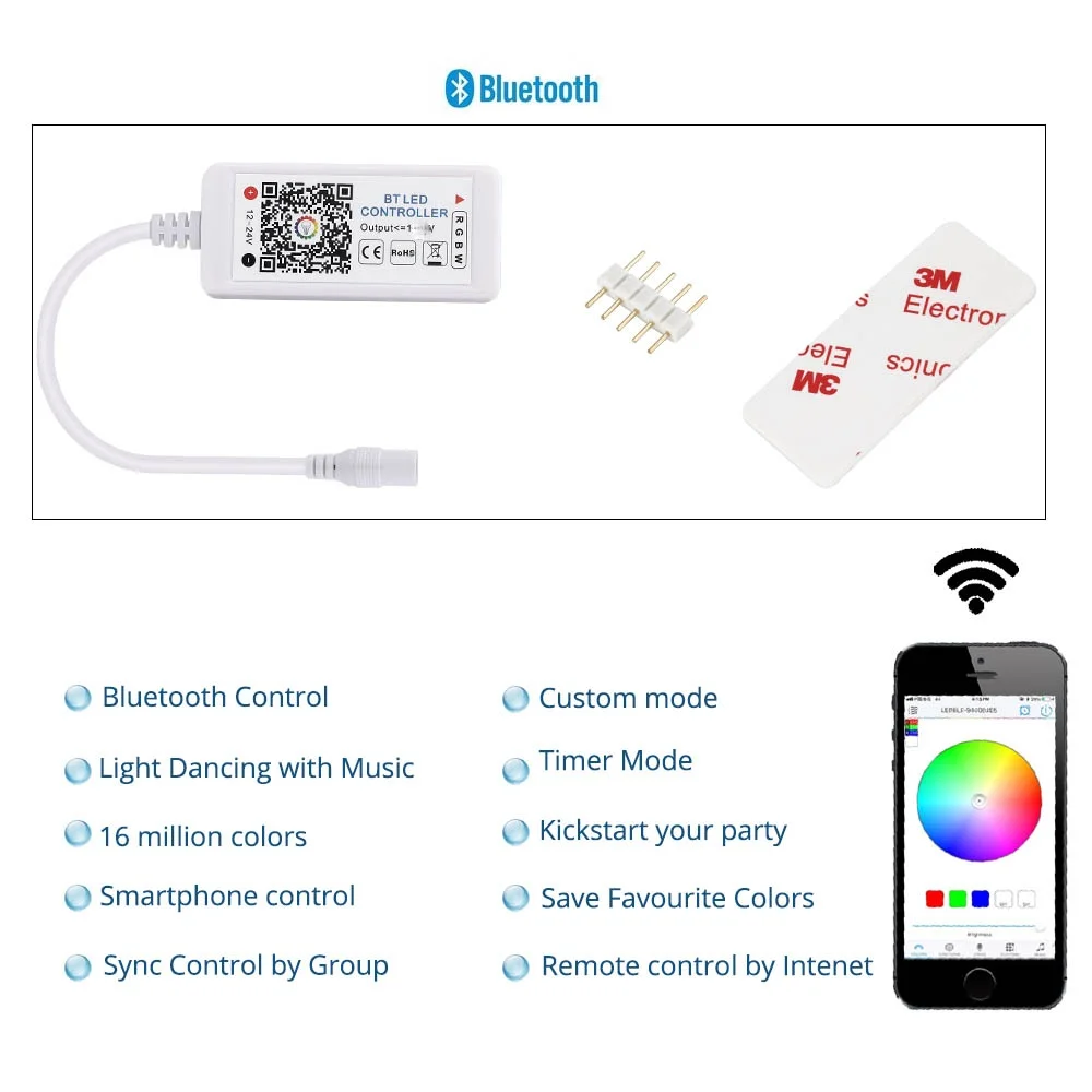 WiFi-LED-Strip-Light-Bluetooth-IR-Controller-DC-5V-12V-24V-for-Panel ...