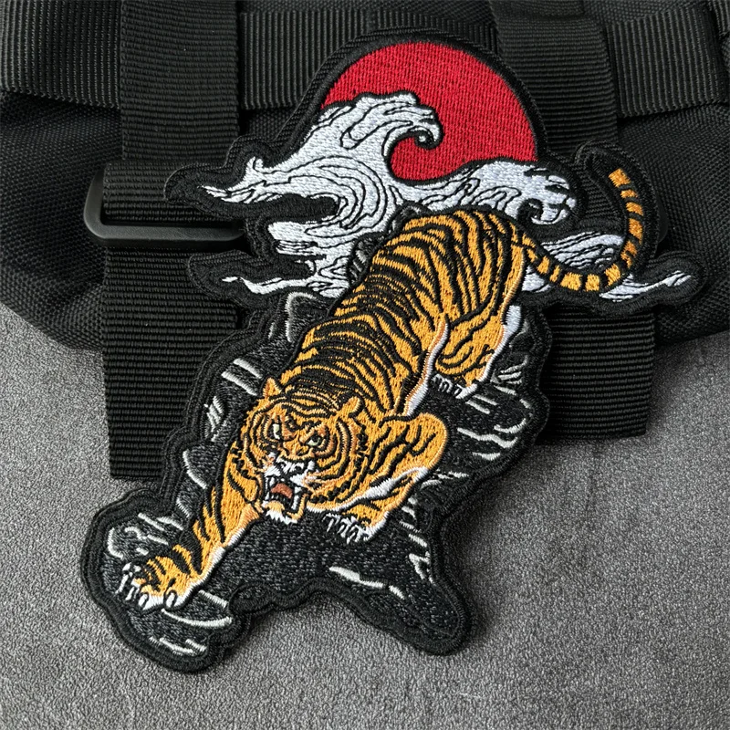 Crouching Tiger Blood Moon Embroiderd Patch Tactical Tiger Animal ...