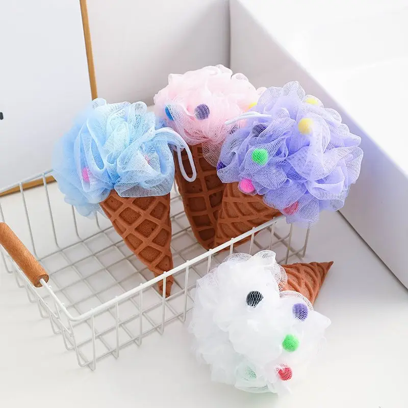 Rainbow Ice Cream Body Scrubber Mesh Foaming Sponge Bath Shower Sponge ...