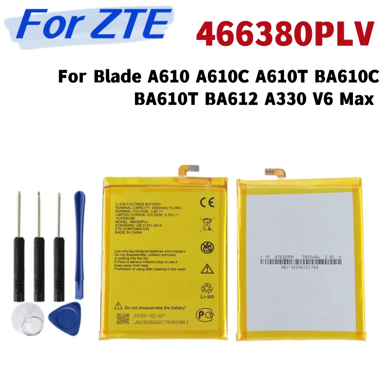 New-466380PLV-4000mAh-Battery-For-ZTE-Blade-A610-A610C-A610T-BA610C ...