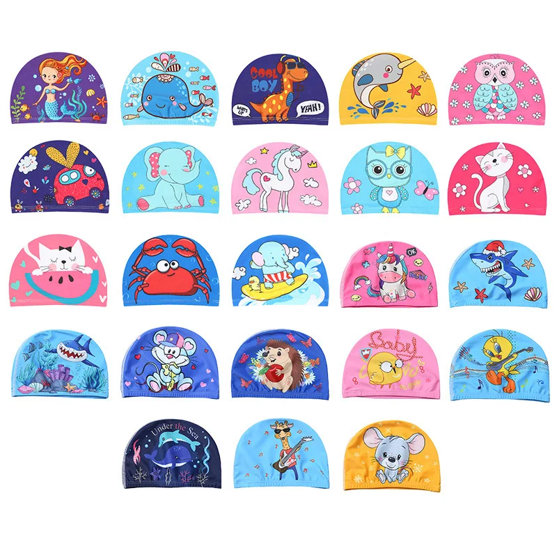2022-Children-Swimming-Cap-High-Elasticity-Cute-Cartoon-Boys-and-Girls ...