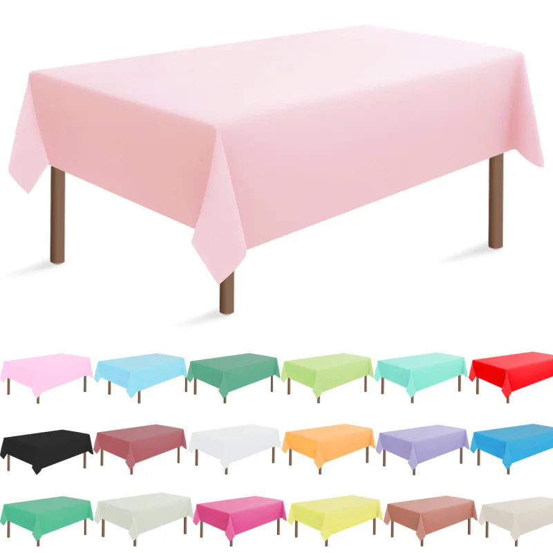 Toalha de mesa retangular descartável peva, cor sólida, configuração de ...