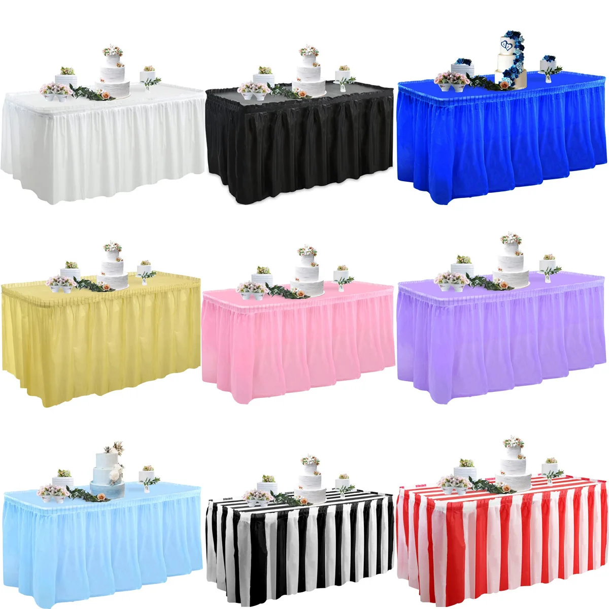 Plastic Skirt Diy Table Covers | Disposable Table Cloth Skirt - Table ...