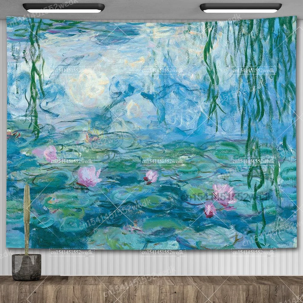 Claude-Monet-Water-Lily-Oil-Painting-Tapestry-Wall-Hanging-Aesthetic ...
