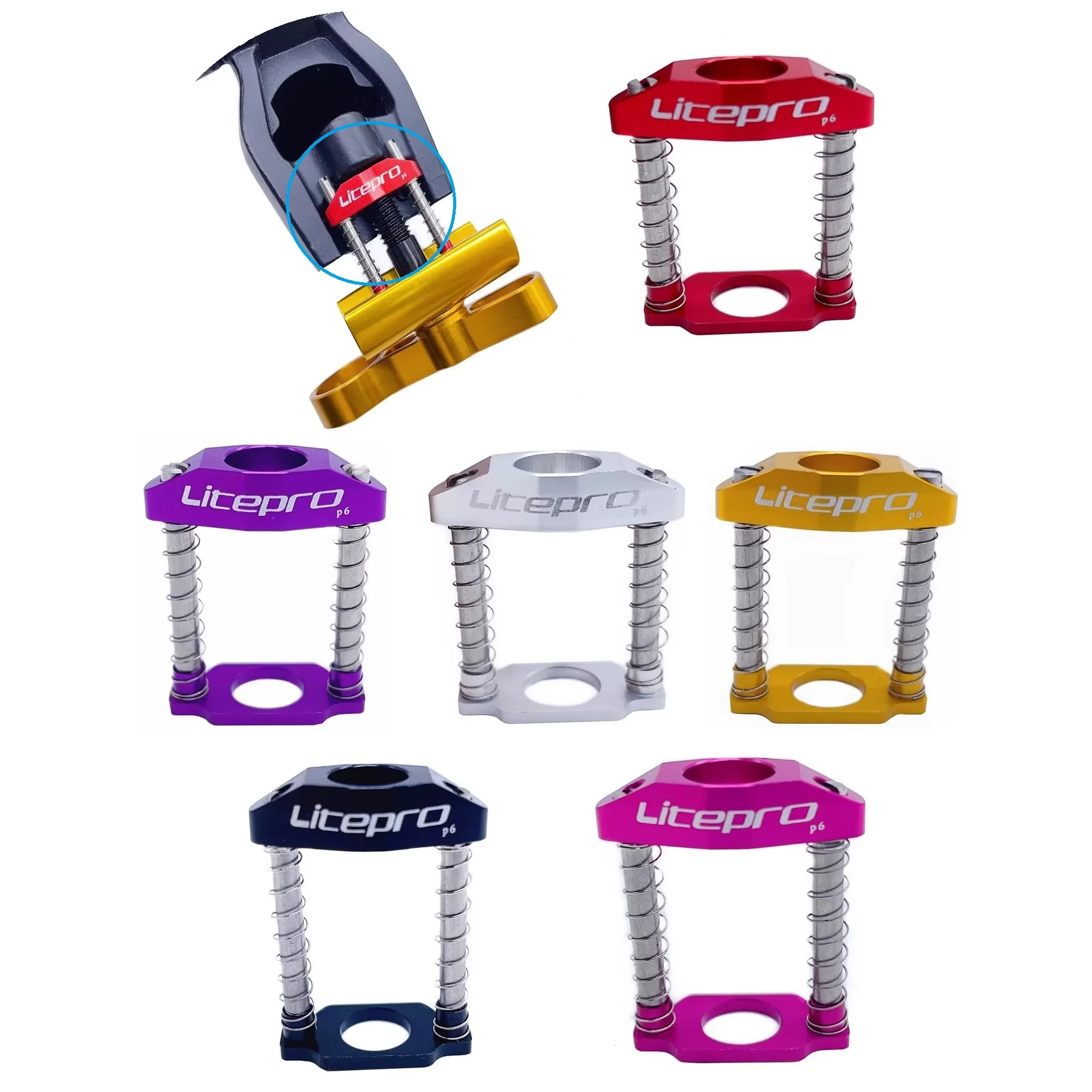 for-Brompton-Folding-Bike-Stem-Hinge-Clamps-Spring-C-Buckle-Tension ...