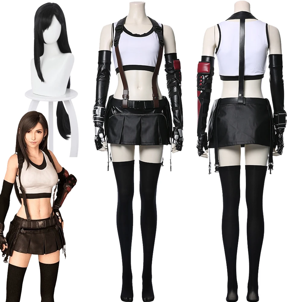 Final-Fantasy-Tifa-Lockhart-Cosplay-Costume-Top-Pants-Skirt-Pant-Leg-Women-Girls-Sexy-Outfits ...