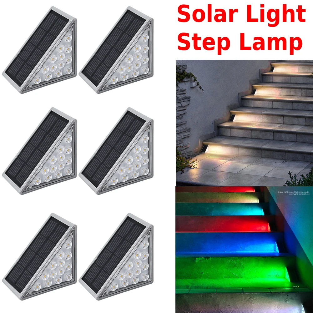 2-Pack-LED-Outdoor-Solar-Light-Step-Lamp-Super-Bright-IP67-waterproof ...