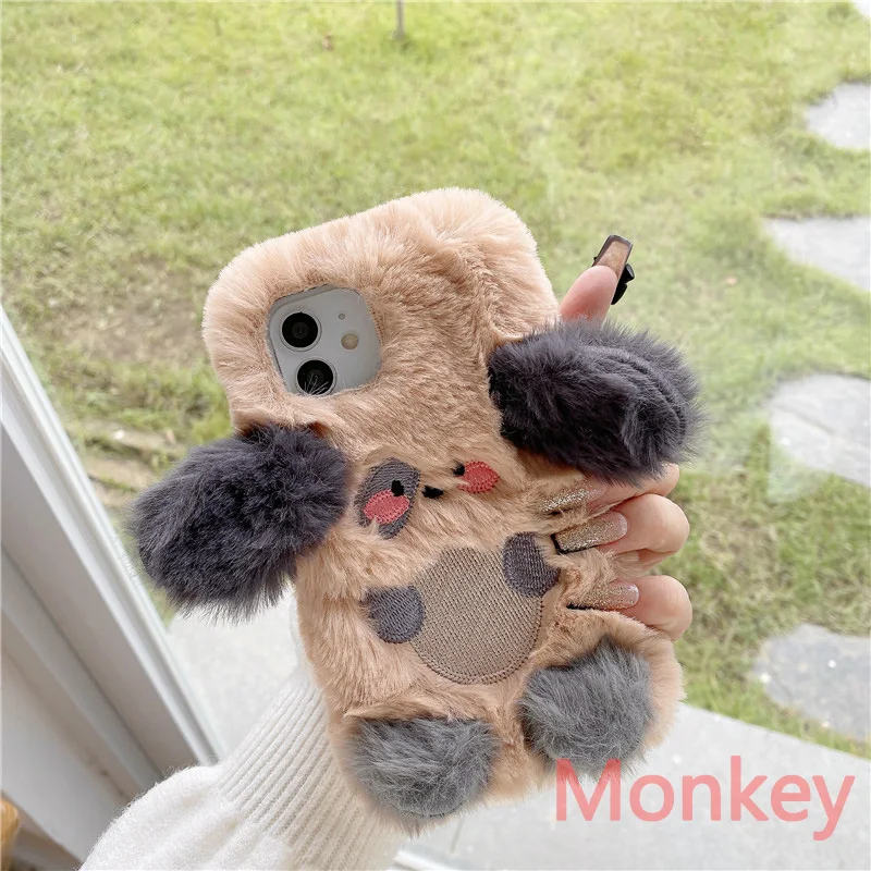 3d Cartoon Ears Dog Fluffy Plush Phone Case For Samsung A02 A13 A23 A33 ...