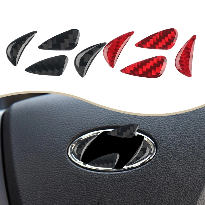 Carbon-Fiber-Steering-Wheel-Logo-Sticker-For-Hyundai-Elantra-I30-Tucson ...
